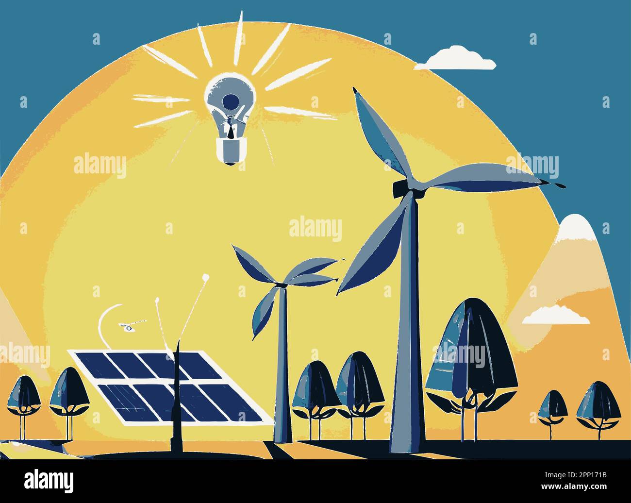 Renewable energy sources, clean energy vector image Stock Vector Image ...