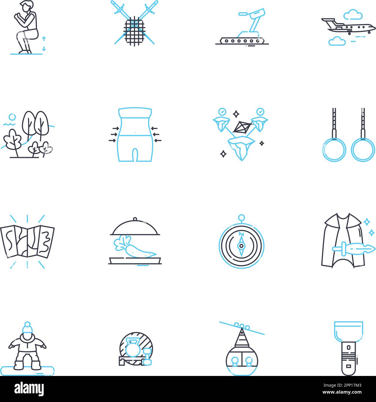 Culinary journeys linear icons set. Gastronomy, Spice, Cuisine, Flavor ...