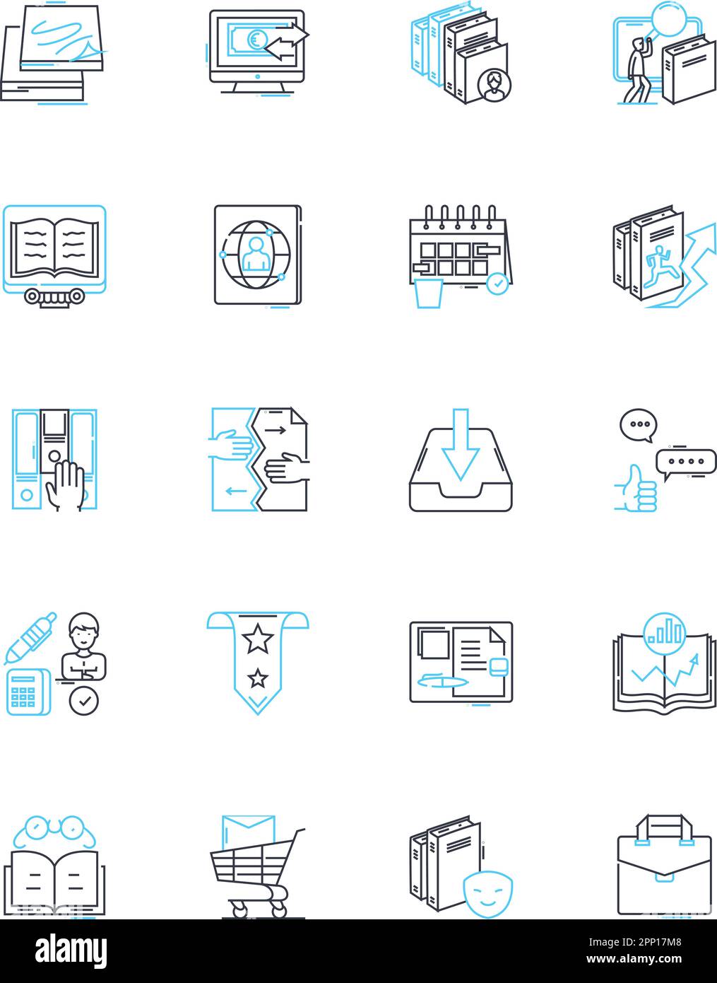 Brand management linear icons set. Strategy, Reputation, Identity ...