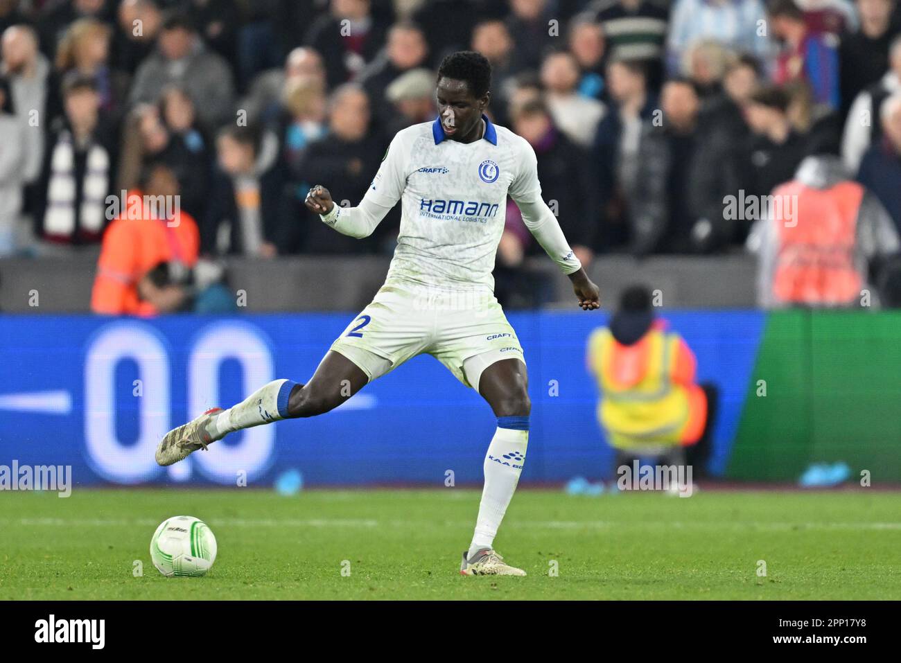 Joseph Okumu of Gent pictured during a soccer game between West Ham ...