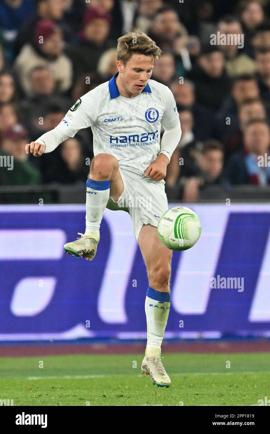 Matisse Samoise of Gent pictured during a soccer game between West Ham ...