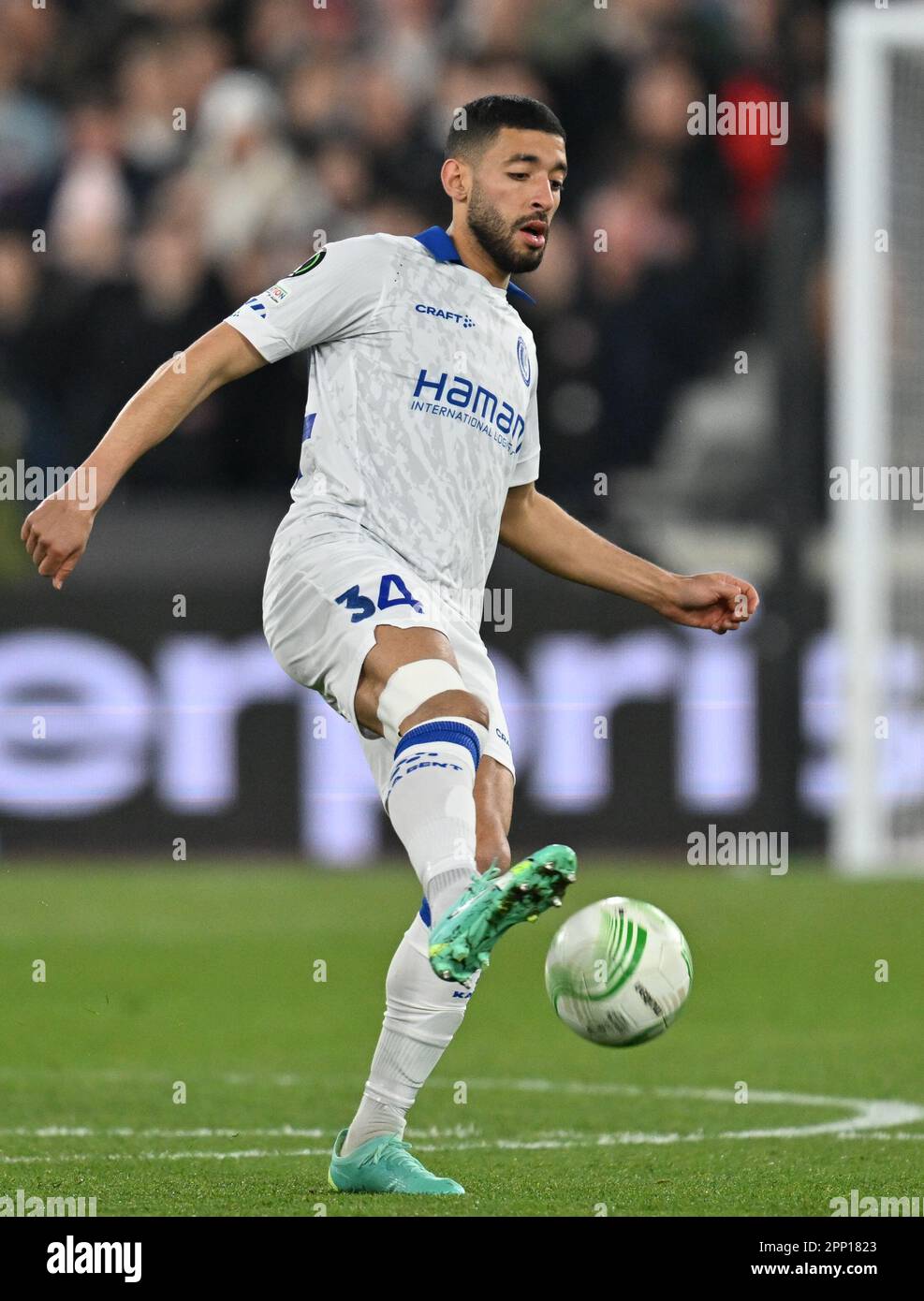 Tarik Tissoudali of Gent pictured during a soccer game between West Ham ...