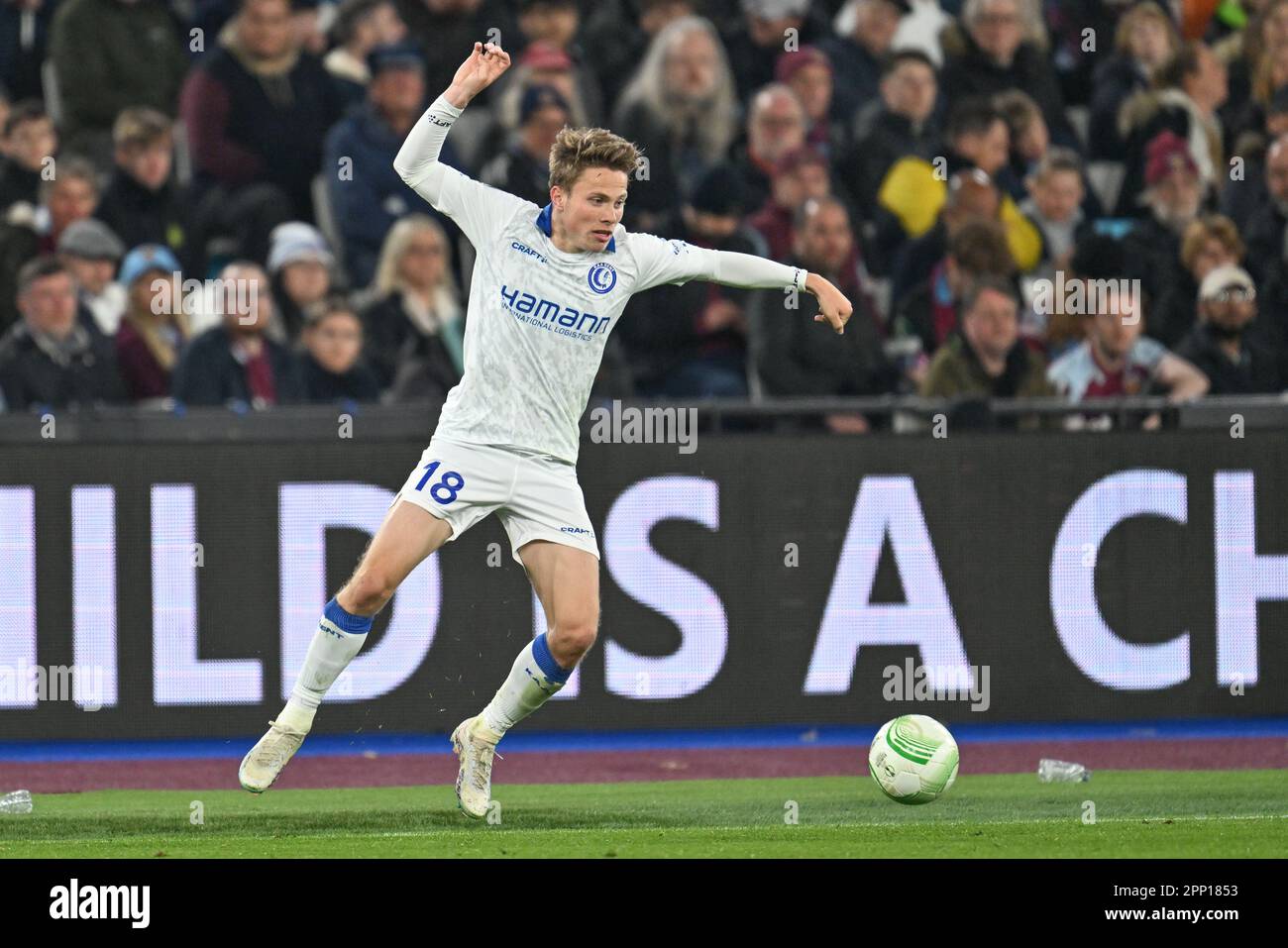 Matisse Samoise of Gent pictured during a soccer game between West Ham ...