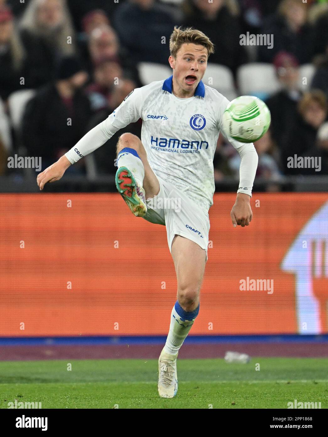 Matisse Samoise of Gent pictured during a soccer game between West Ham ...