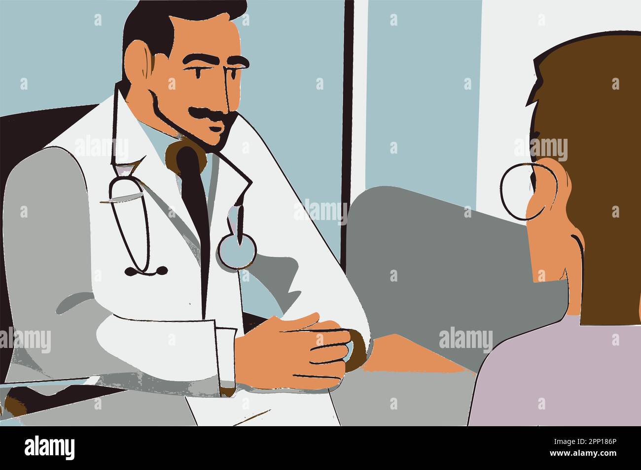 Doctor examining a patient vector illustration Stock Vector Image & Art ...