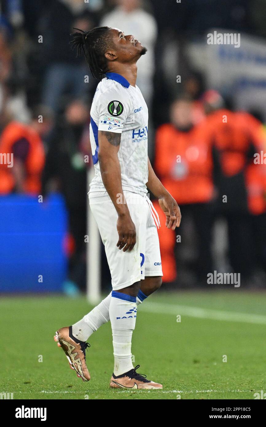 Gift Orban of Gent pictured looking dejected and disappointed during a ...
