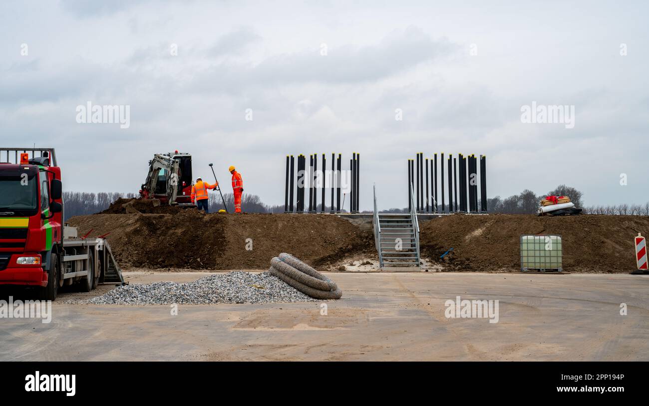 Base for construction of a large wind turbine Stock Photo - Alamy