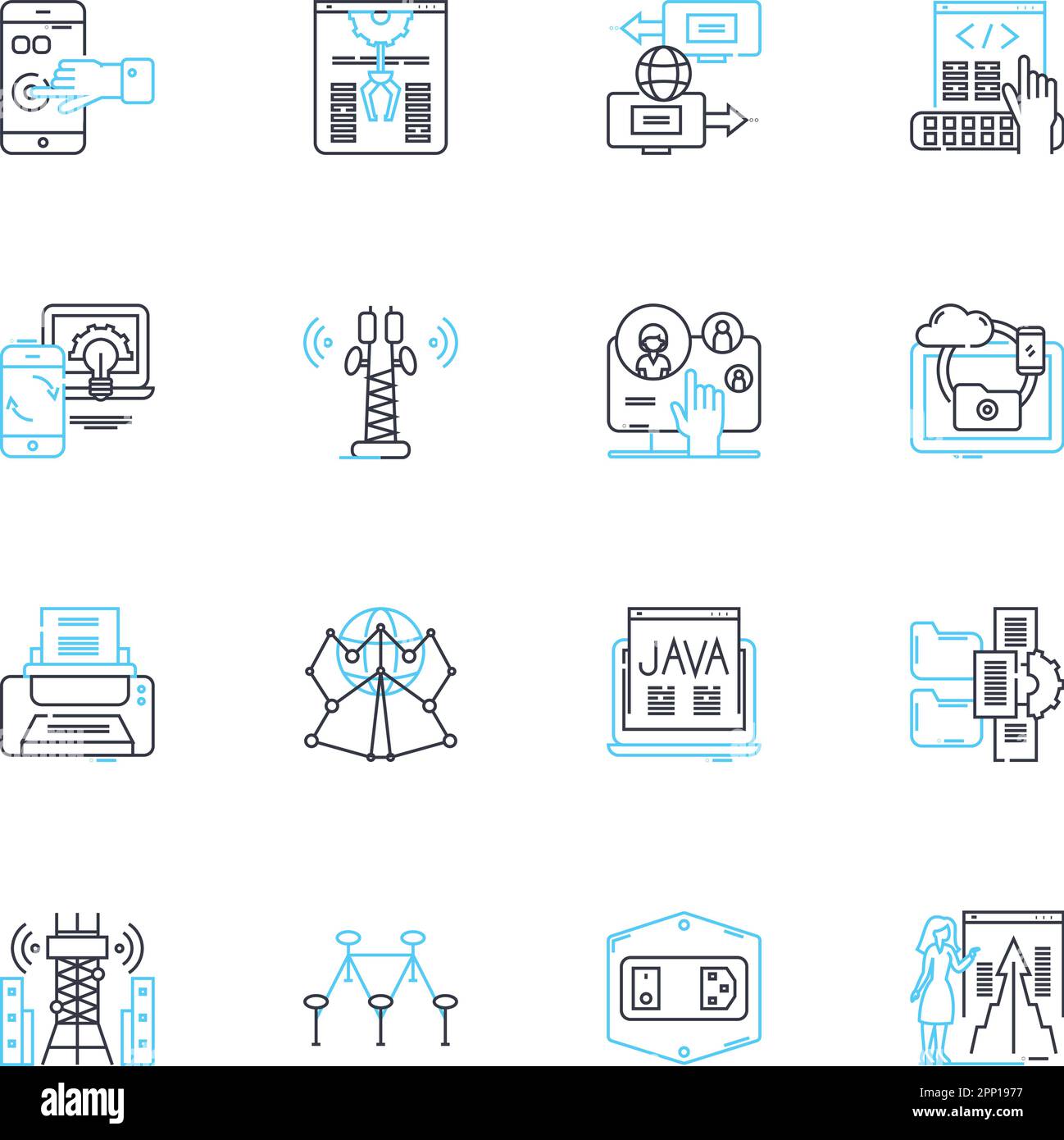Communication Nerks Linear Icons Set Nerking Collaboration Connectivity Telecommuting