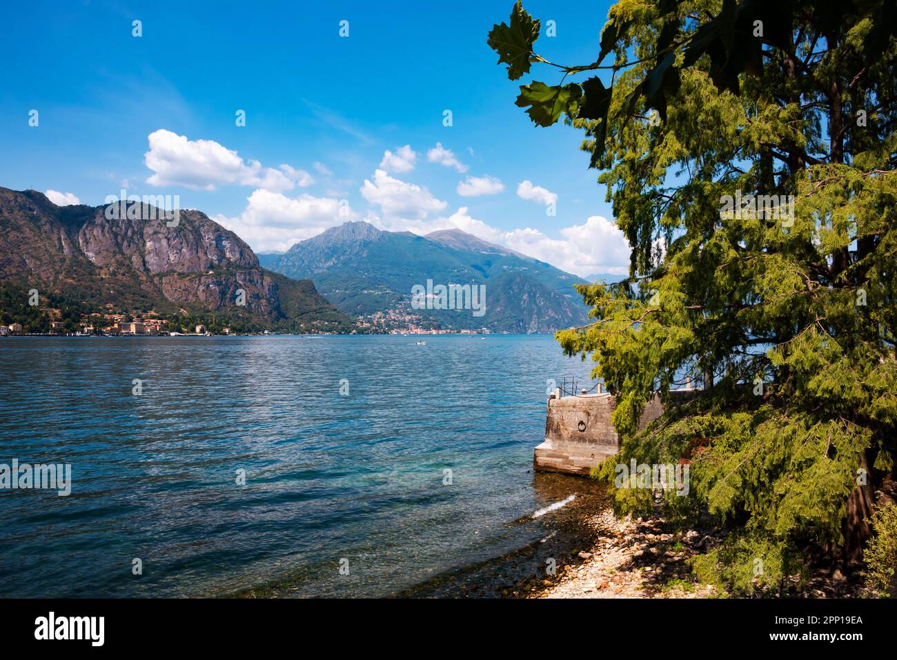 Lake Como. Natural landscape with mountains by lake Stock Photo - Alamy