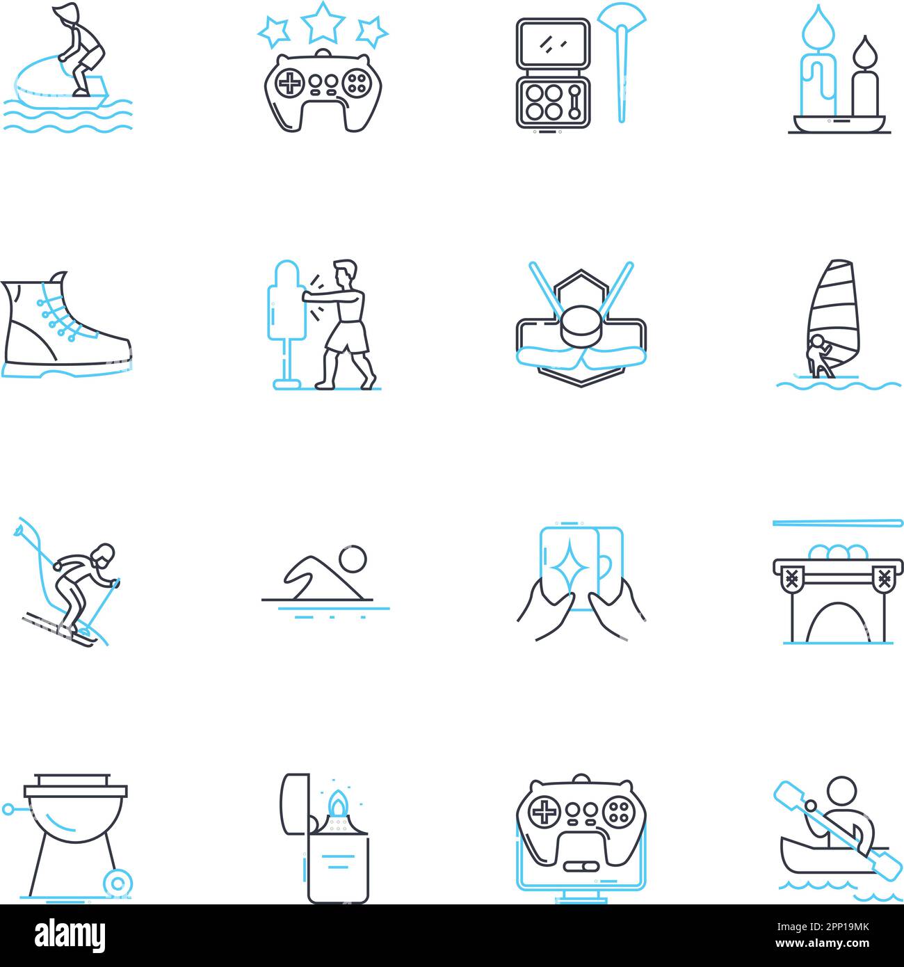 Intense adoration linear icons set. Devotion, Infatuation, Passion ...