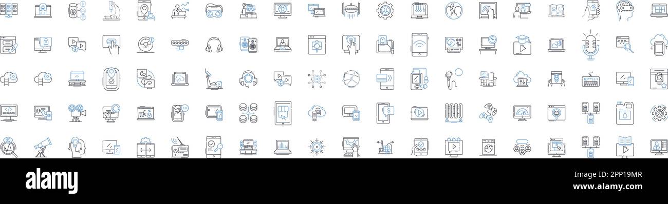 Devices line icons collection. Smartph, Tablet, Laptop, Smartwatch ...