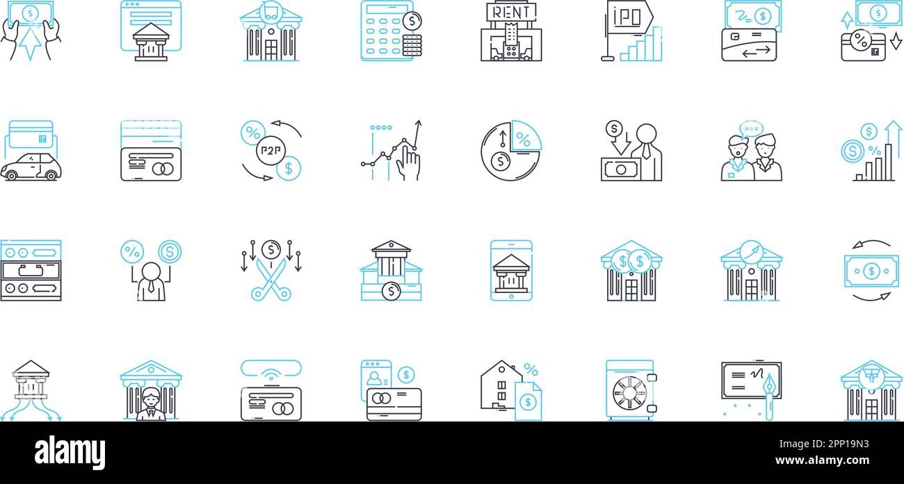 Business Planning Linear Icons Set Strategy Analysis Forecasting Marketing Objectives