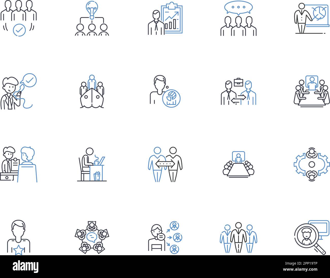 Helpers line icons collection. Support, Assistance, Friendliness ...