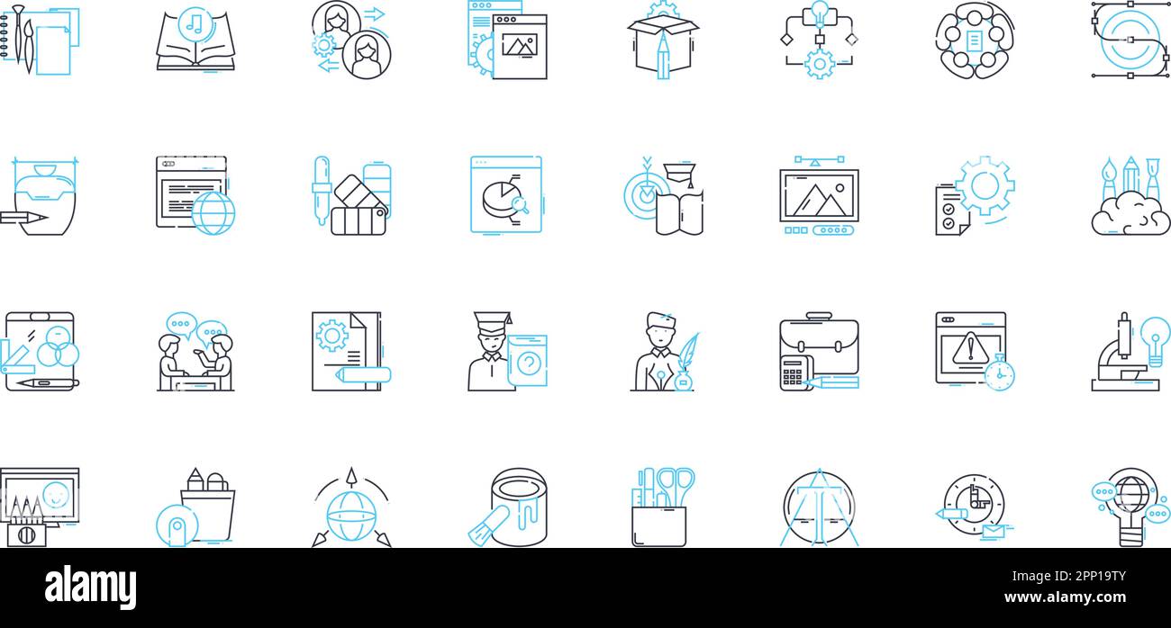Inventive strategy linear icons set. Innovation, Creativity, Ingenuity ...
