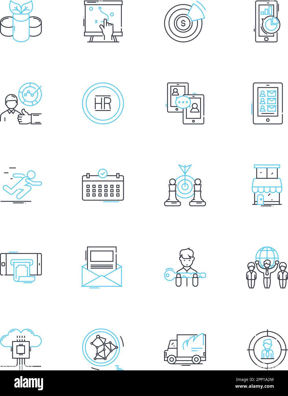 Email marketing linear icons set. Newsletter, Campaign, Subscriber, List, Automation, Conversion ...