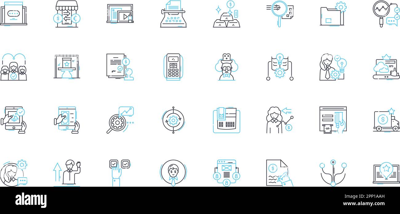 Customer satisfaction linear icons set. Feedback, Loyalty, Complaints ...