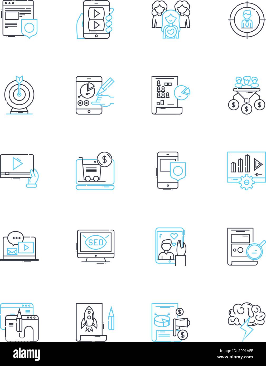 Content marketing linear icons set. Strategy, Engagement, Storytelling ... Content marketing linear icons set. Strategy, Engagement, Storytelling ...
