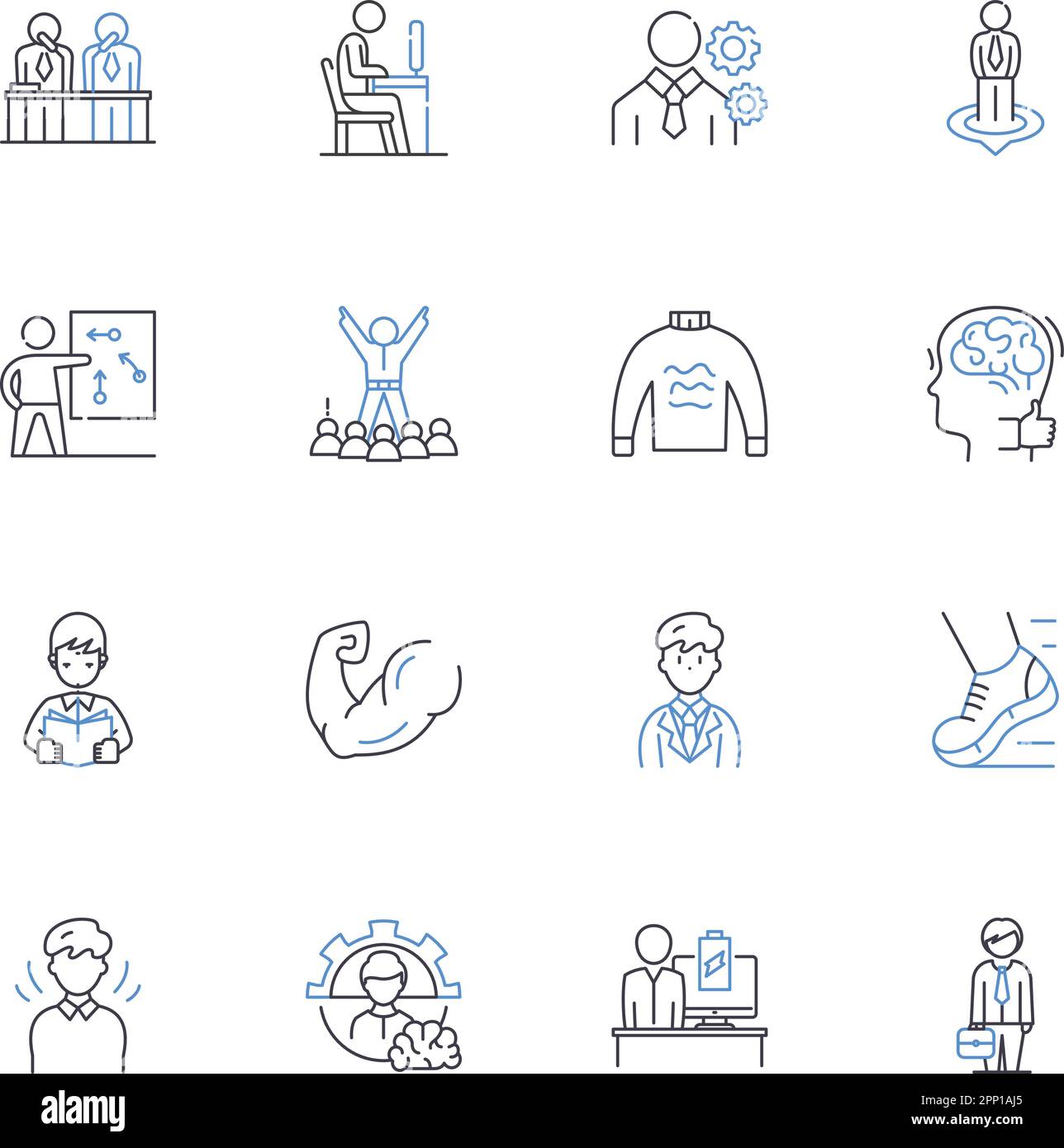 Business ethics line icons collection. integrity, accountability ...