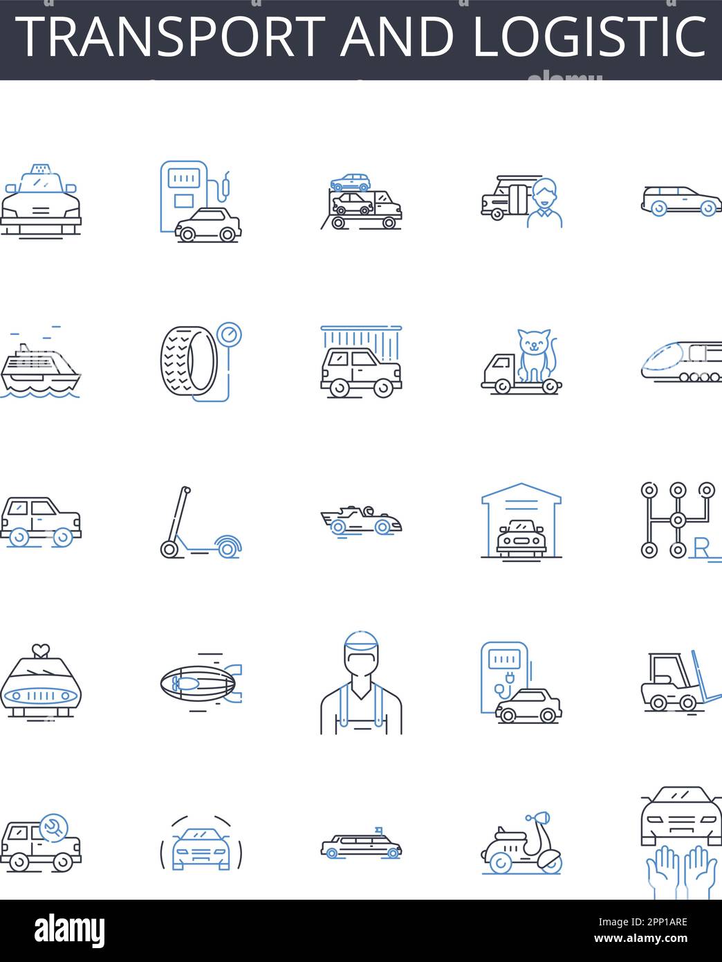 Transport and logistic line icons collection. Consistency, Efficiency ...