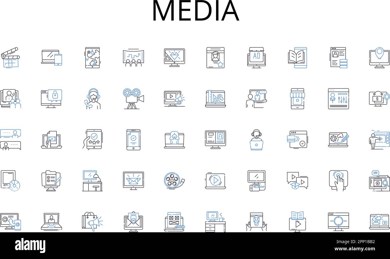 Media line icons collection. Customers, Clients, Visitors, Members ...