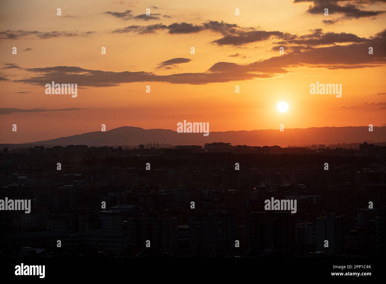 Panorama view of the downtown area of the city of Ankara, Turkey with ...