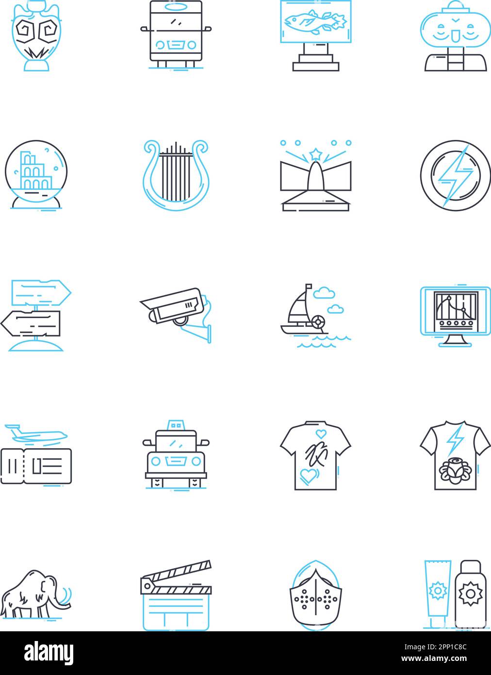 Artistic expression linear icons set. Creativity, Imagination ... Artistic expression linear icons set. Creativity, Imagination ...