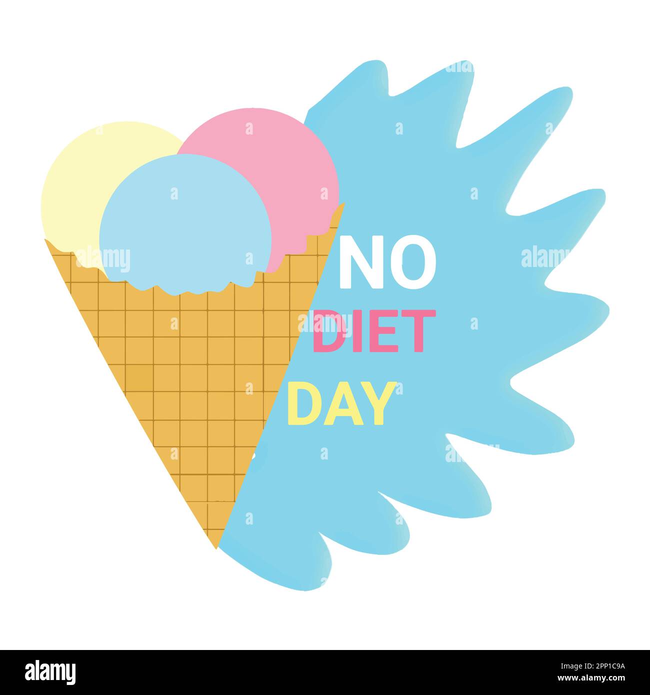 No Diet Day. Template for background, banner, card, poster with text ...