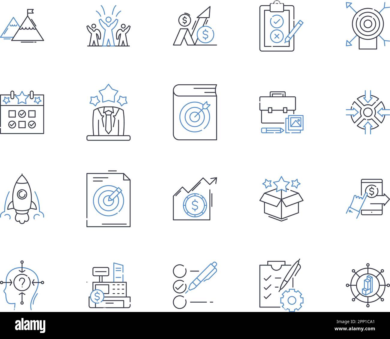 Professional missions line icons collection. Leadership, Management ...