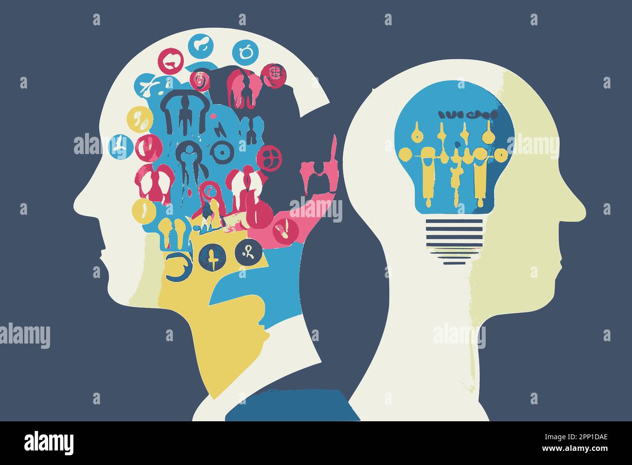 Business concept vector image. Thinking process from idea to implementation Stock Vector Image ...