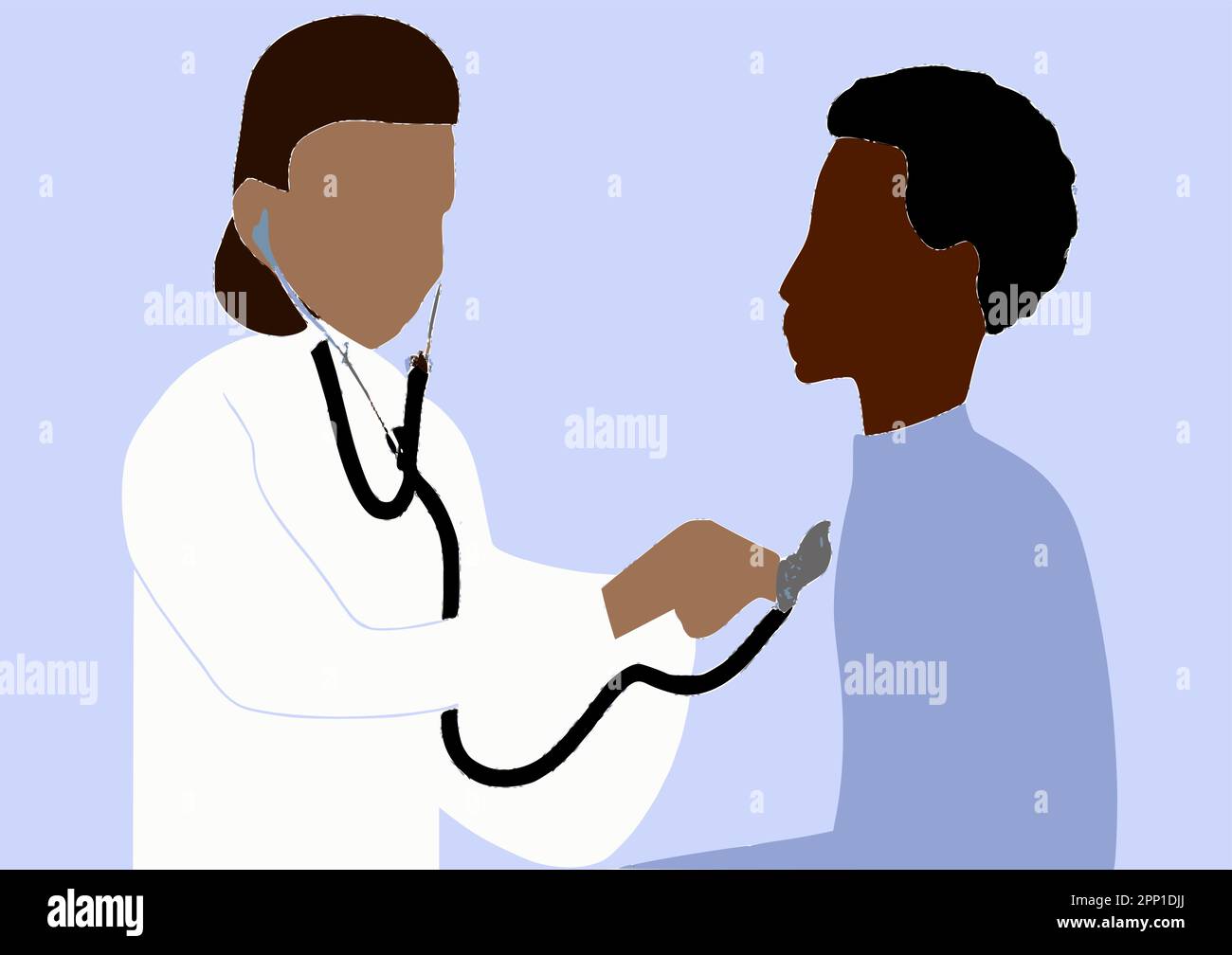 Man doctor examining woman patient Stock Vector Images - Alamy