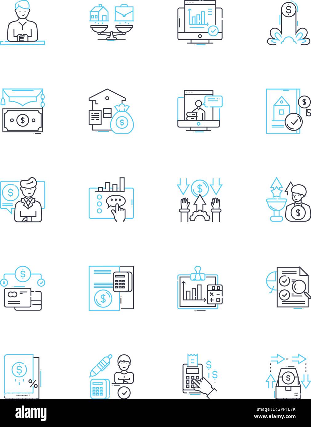 Time Management Linear Icons Set Efficiency Deadlines Prioritization