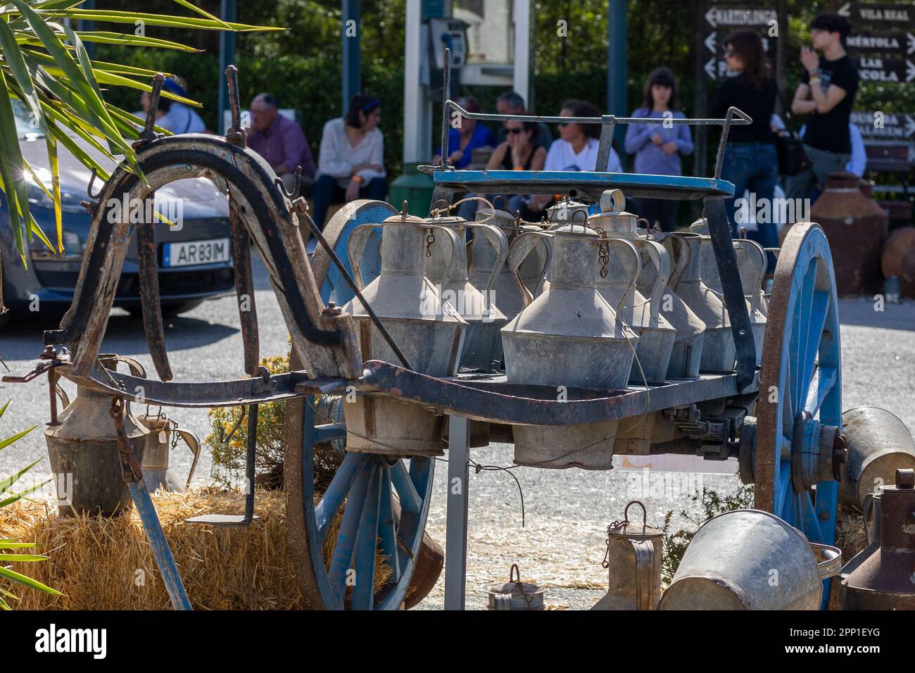 ALCOUTIM, PORTUGAL: 25th of MARCH, 2023: Donkey cart filled with old ...