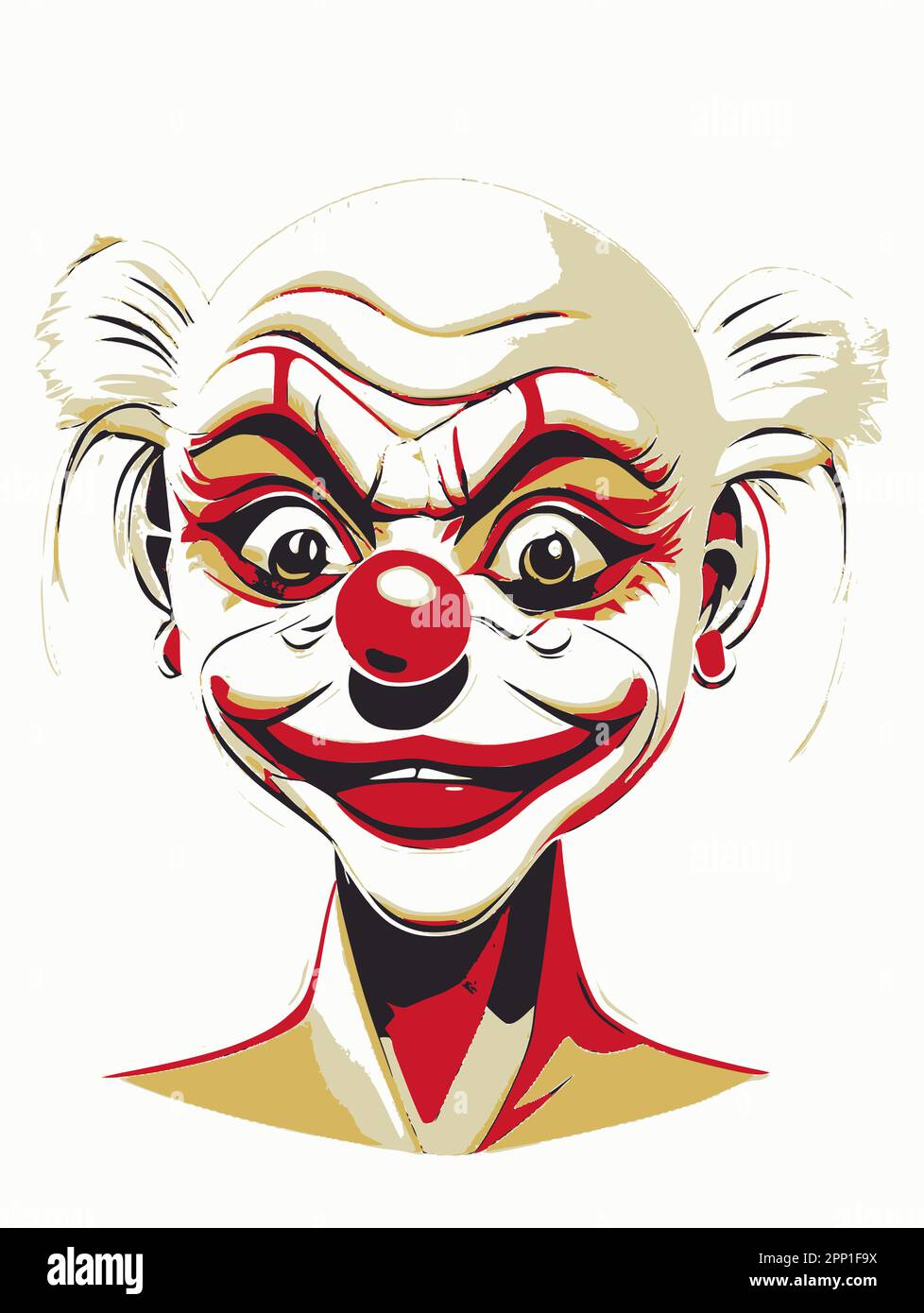 Funny portrait of a clown isolated in a white, color vector image Stock ...