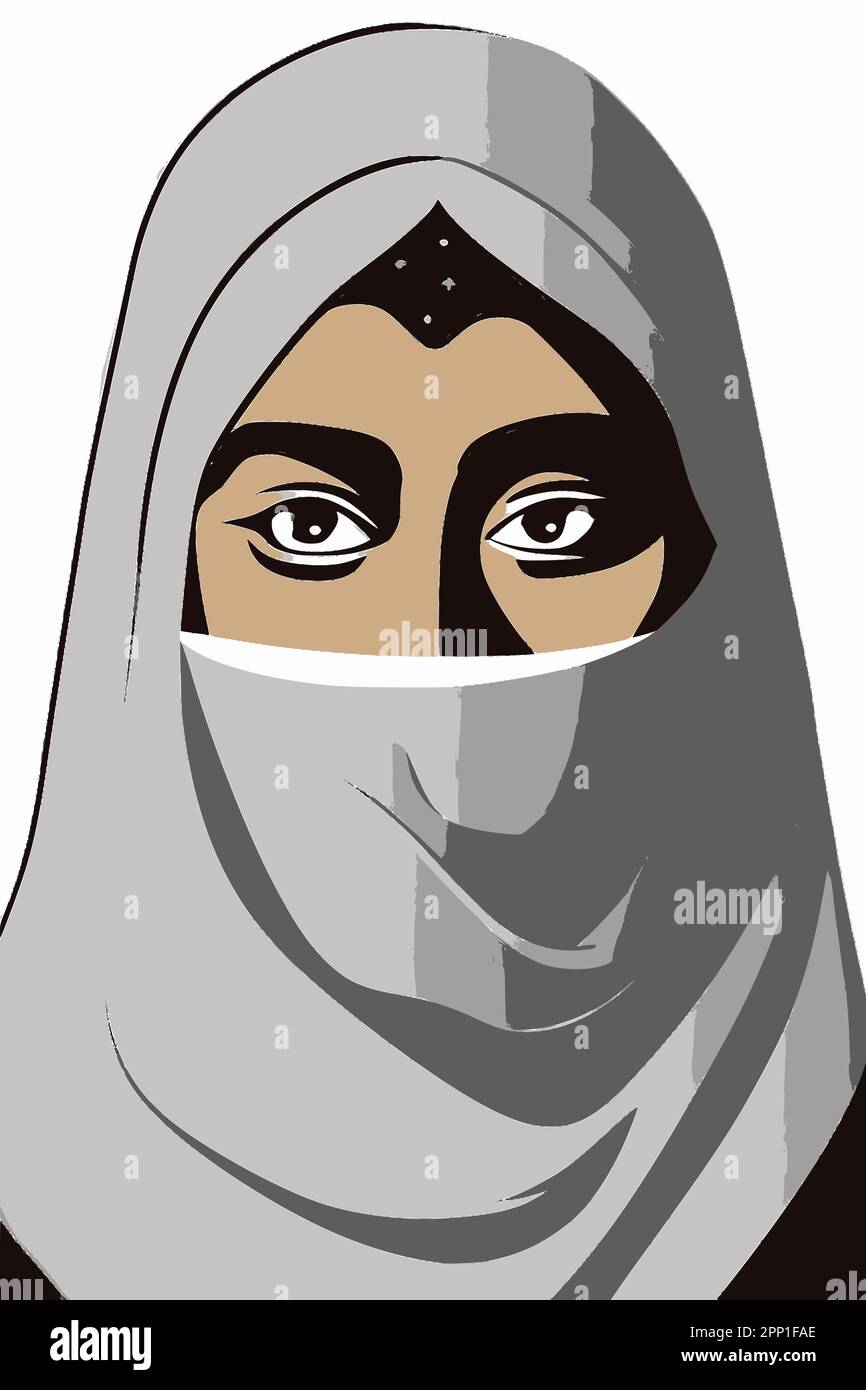 Portrait of a beautiful Arab woman, vector graphics Stock Vector Image ...