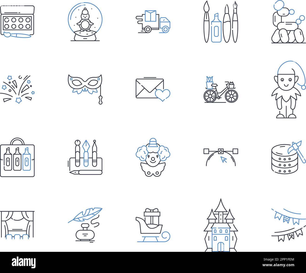 Visionary pursuits line icons collection. Innovation, Futuristic ...