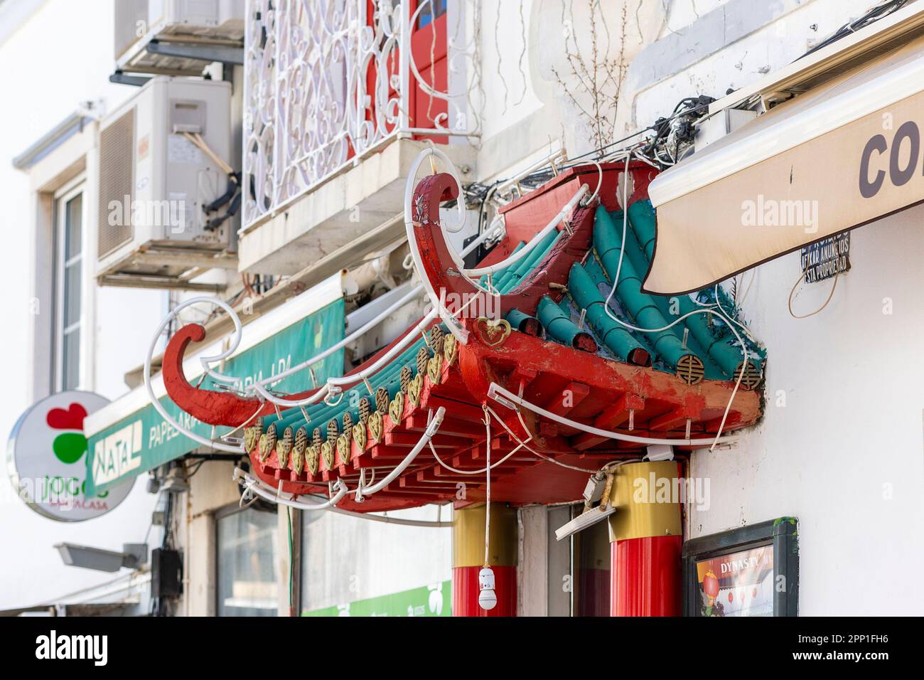 LAGOS, PORTUGAL, 16th APRIL 2023: View of a Chinese restaurant outdoor ...