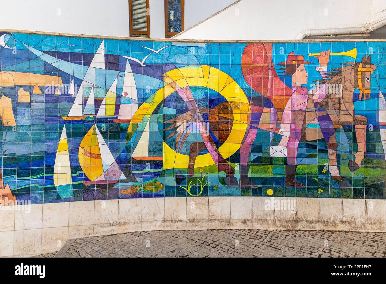 LAGOS, PORTUGAL, 16th APRIL 2023: Azulejo tile artwork piece on the ...