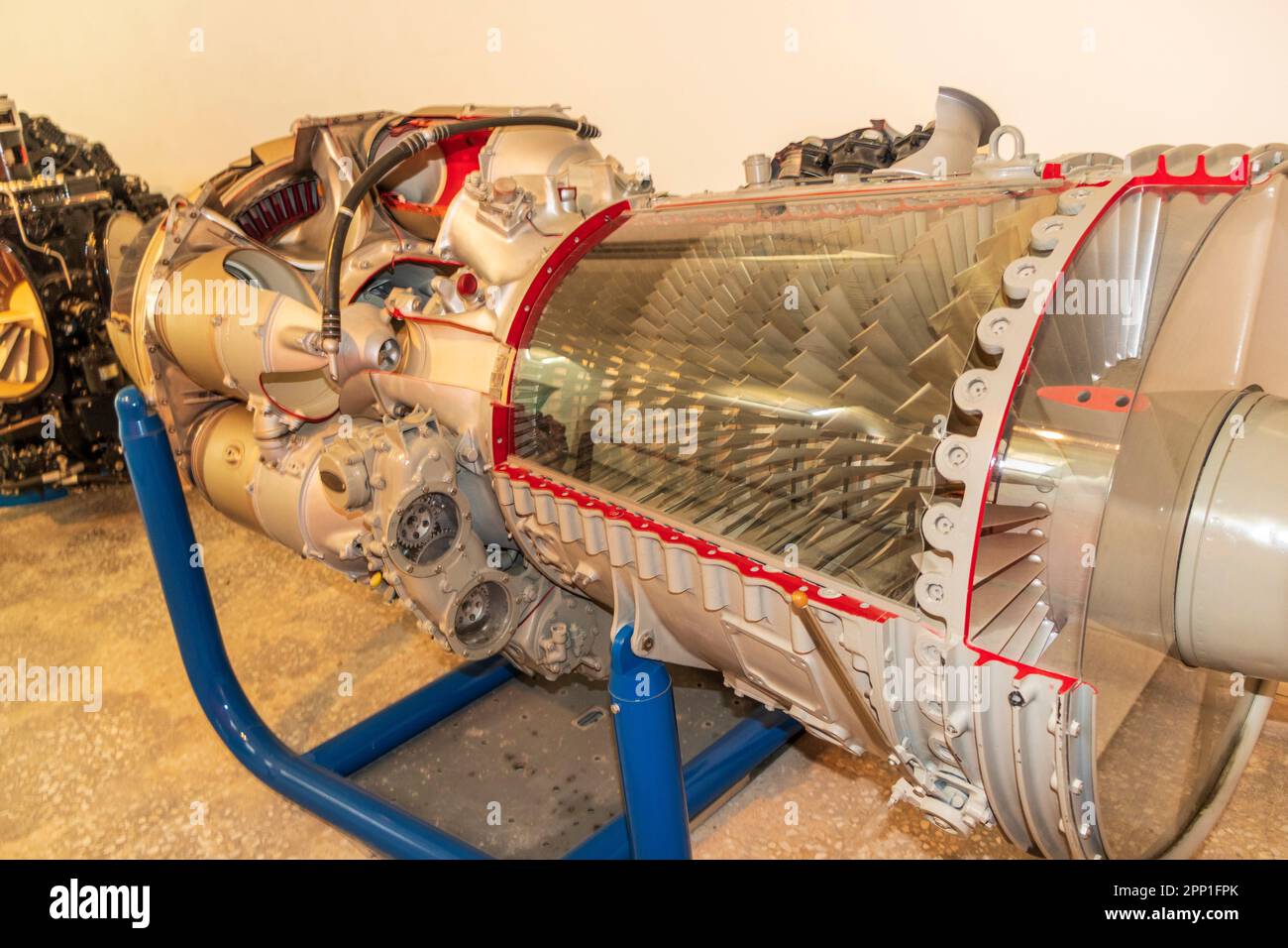 Shot of an airplane turbine on display Stock Photo - Alamy