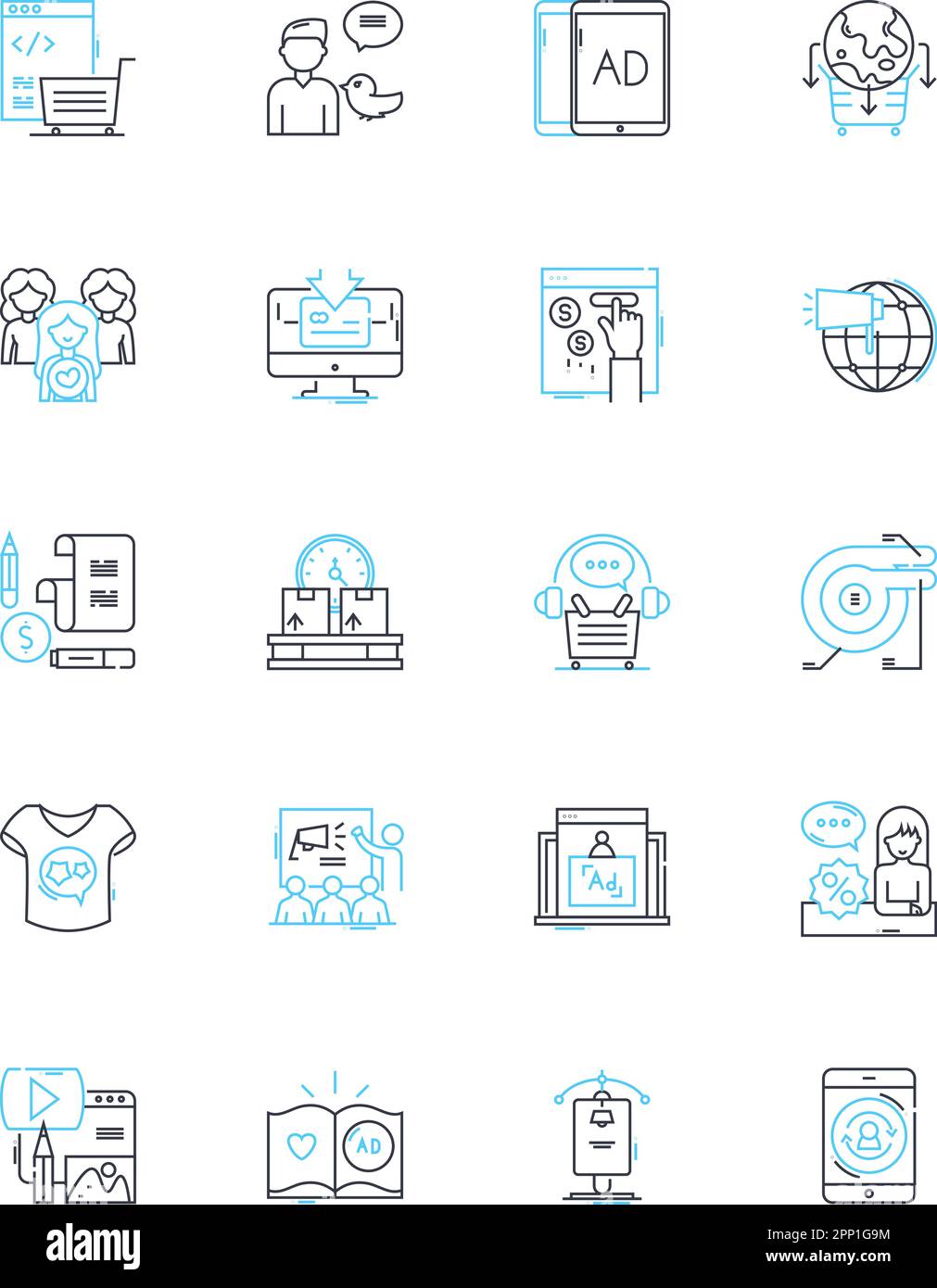 Email marketing linear icons set. Campaigns, Subscribers, Lists ... Email marketing linear icons set. Campaigns, Subscribers, Lists ...