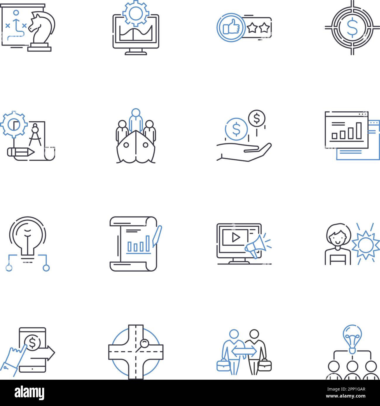 Roadmap line icons collection. Guidance, Plan, Strategy, Direction ...