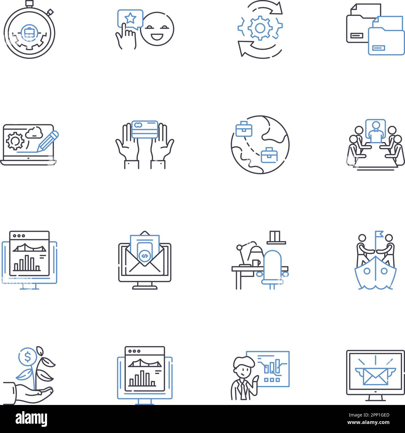 Beginning groundwork line icons collection. Preparation, Foundation, Initiation, Start ...