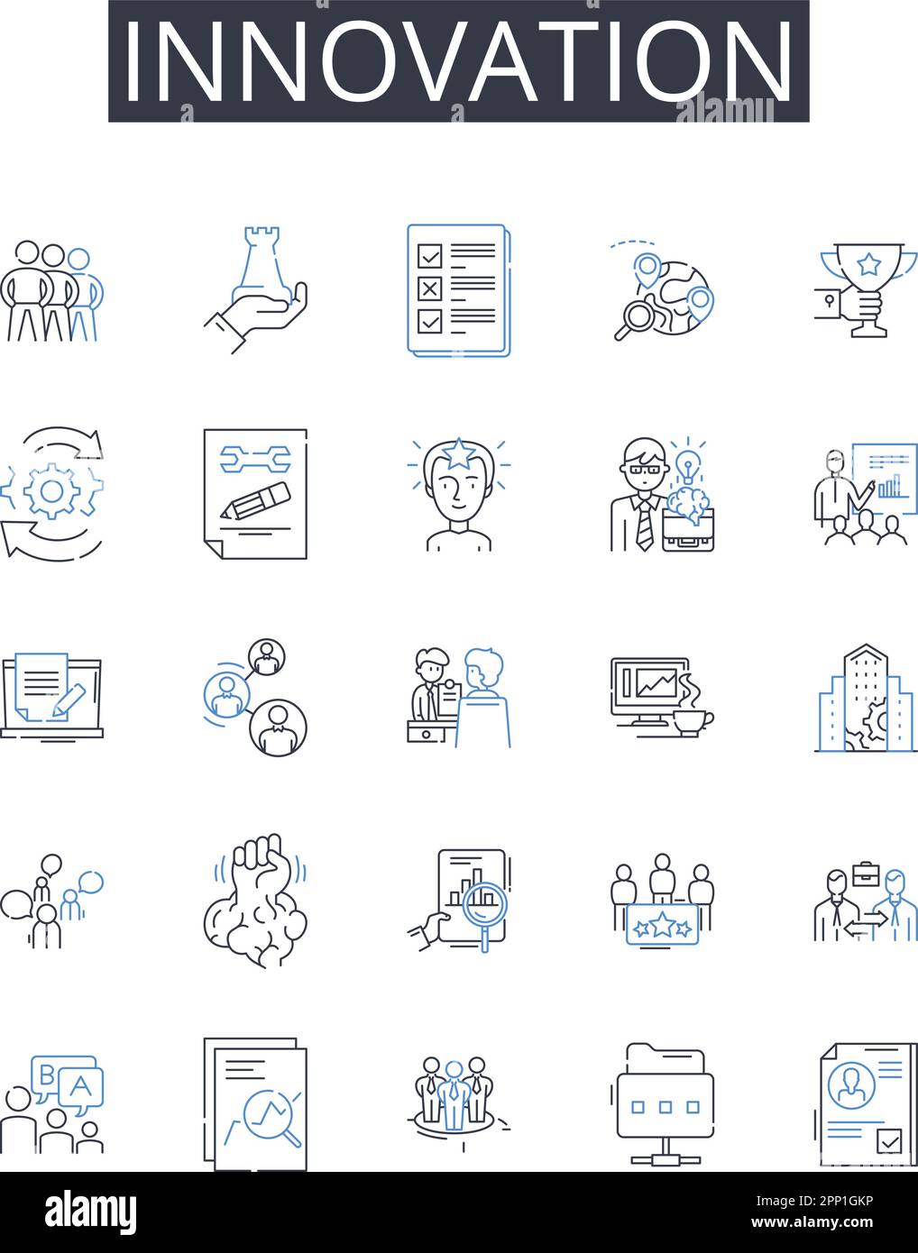 Innovation line icons collection. Collateral, Mortgage, Pawn, Asset ...