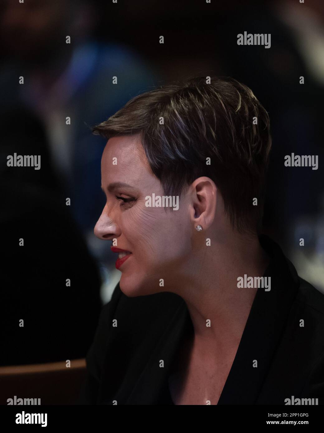 Princess Charlene de Monaco seen during the Rugby Club Toulonnais (RCT ...