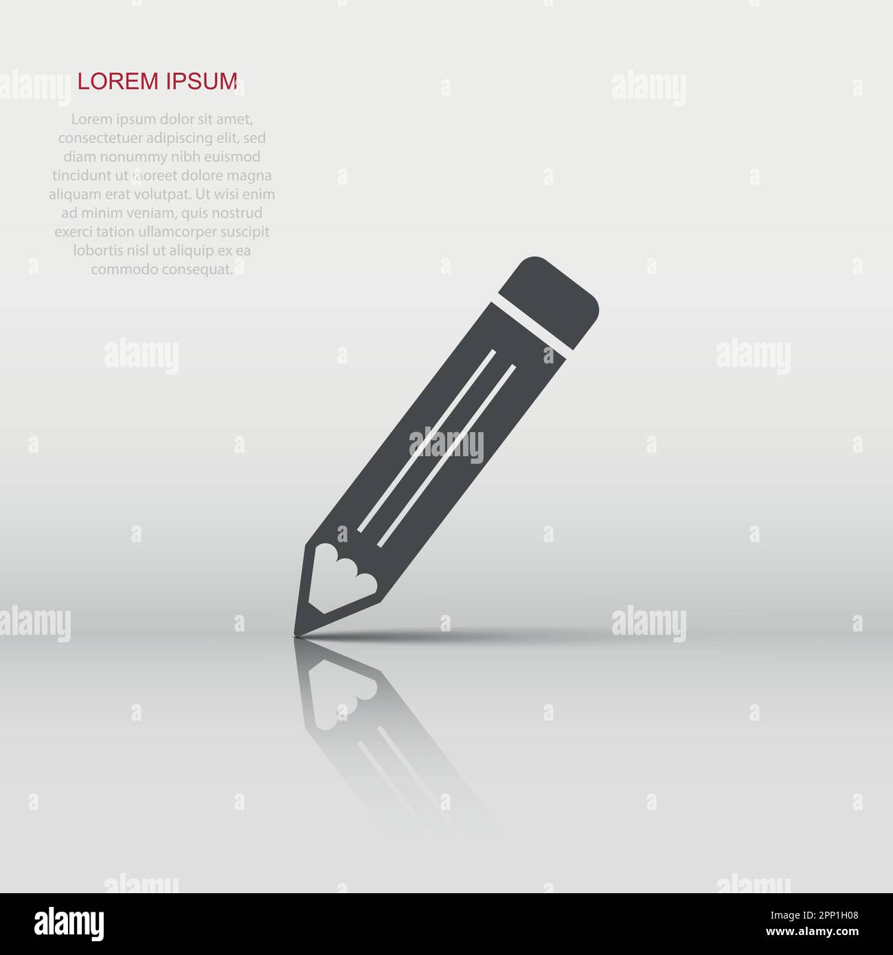 Vector pencil icon in flat style. Pen sign illustration pictogram ...