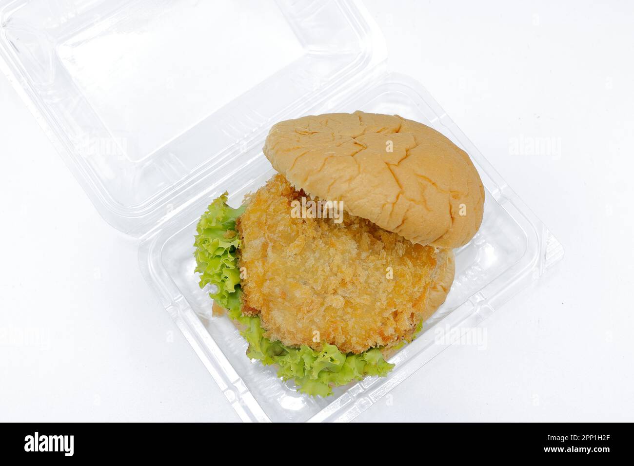 Cheap fried chicken hamburger photo set Quick street food to reduce ...