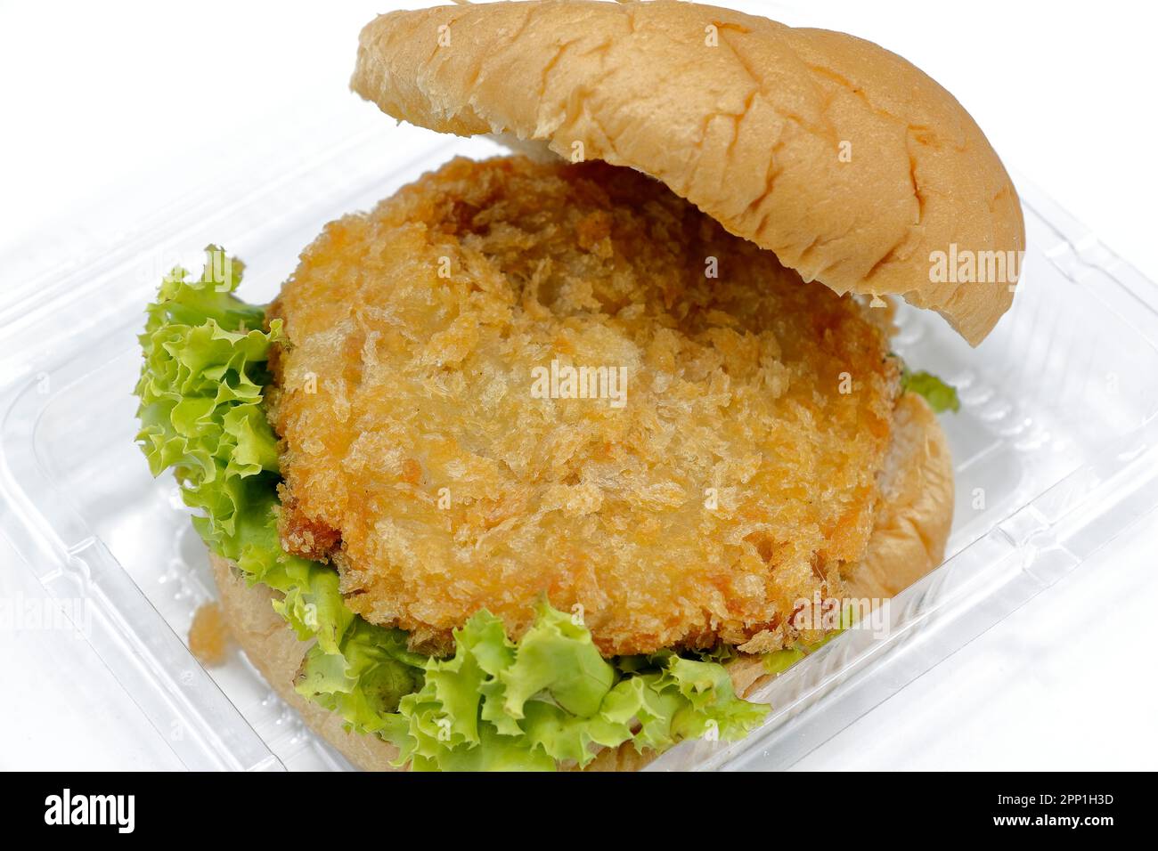 Cheap fried chicken hamburger photo set Quick street food to reduce ...