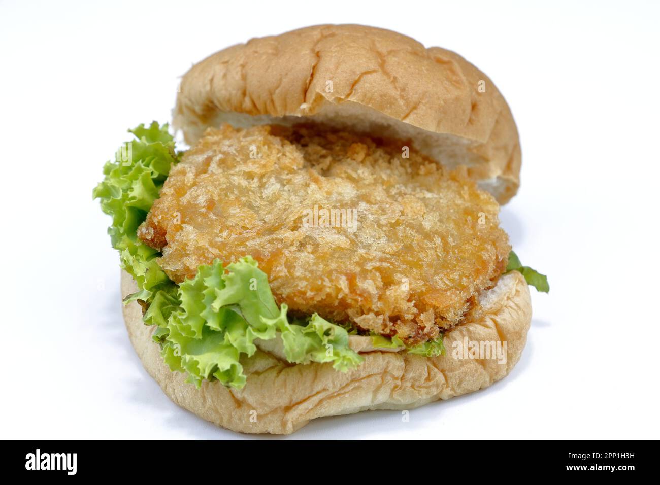 Cheap fried chicken hamburger photo set Quick street food to reduce ...