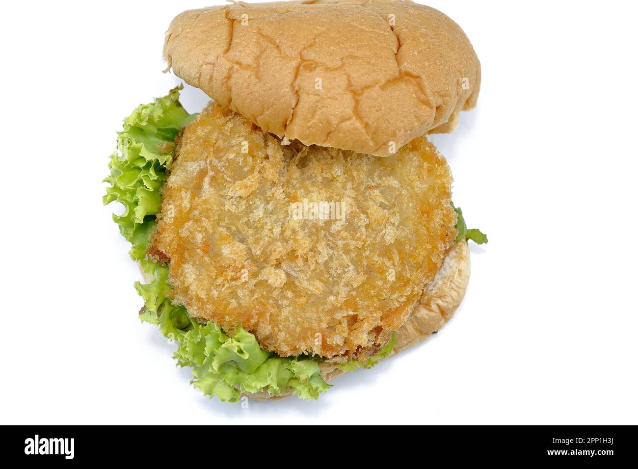 Cheap fried chicken hamburger photo set Quick street food to reduce ...