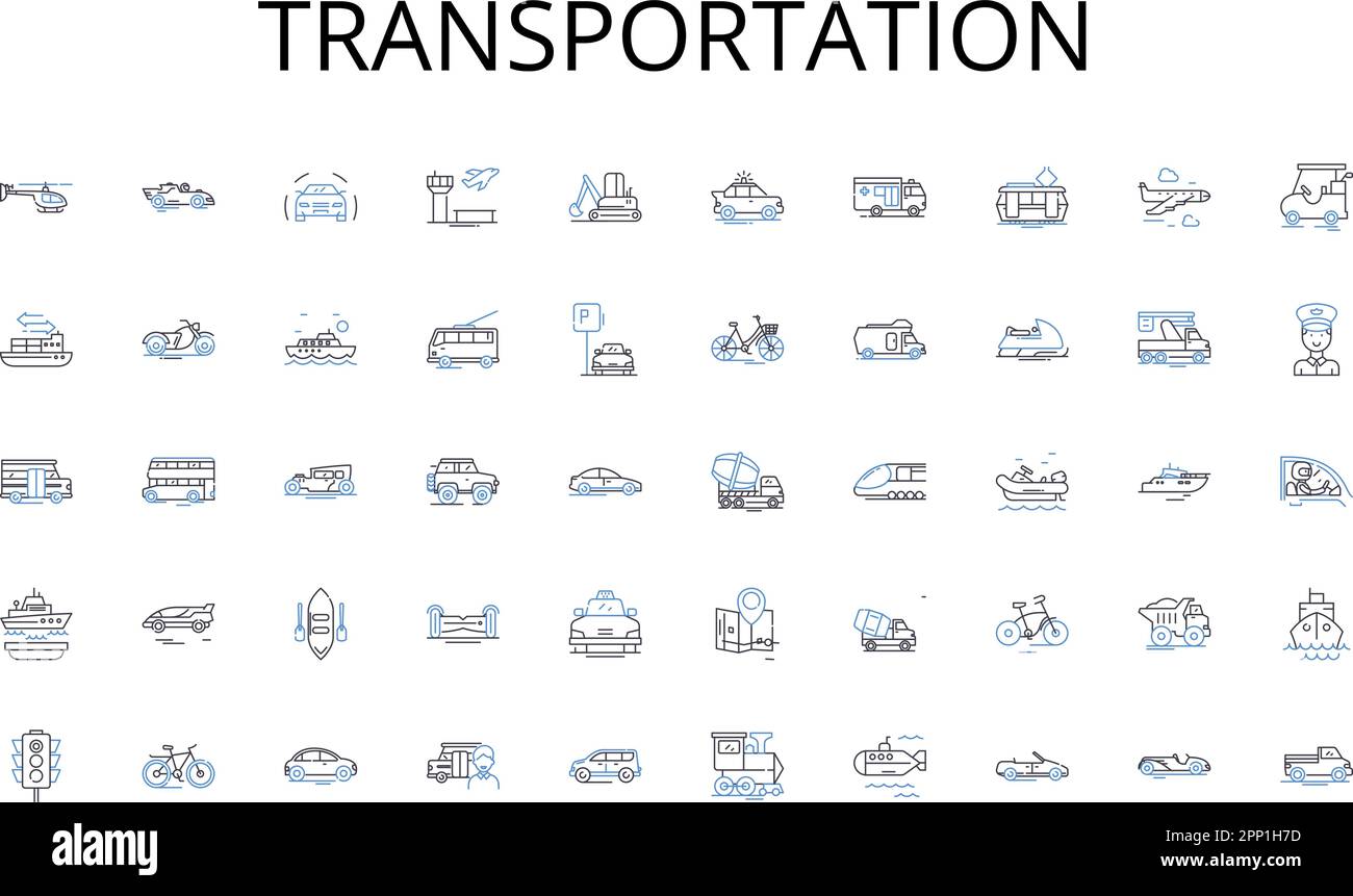 Transportation line icons collection. Nerking, Growth, Accountability ...