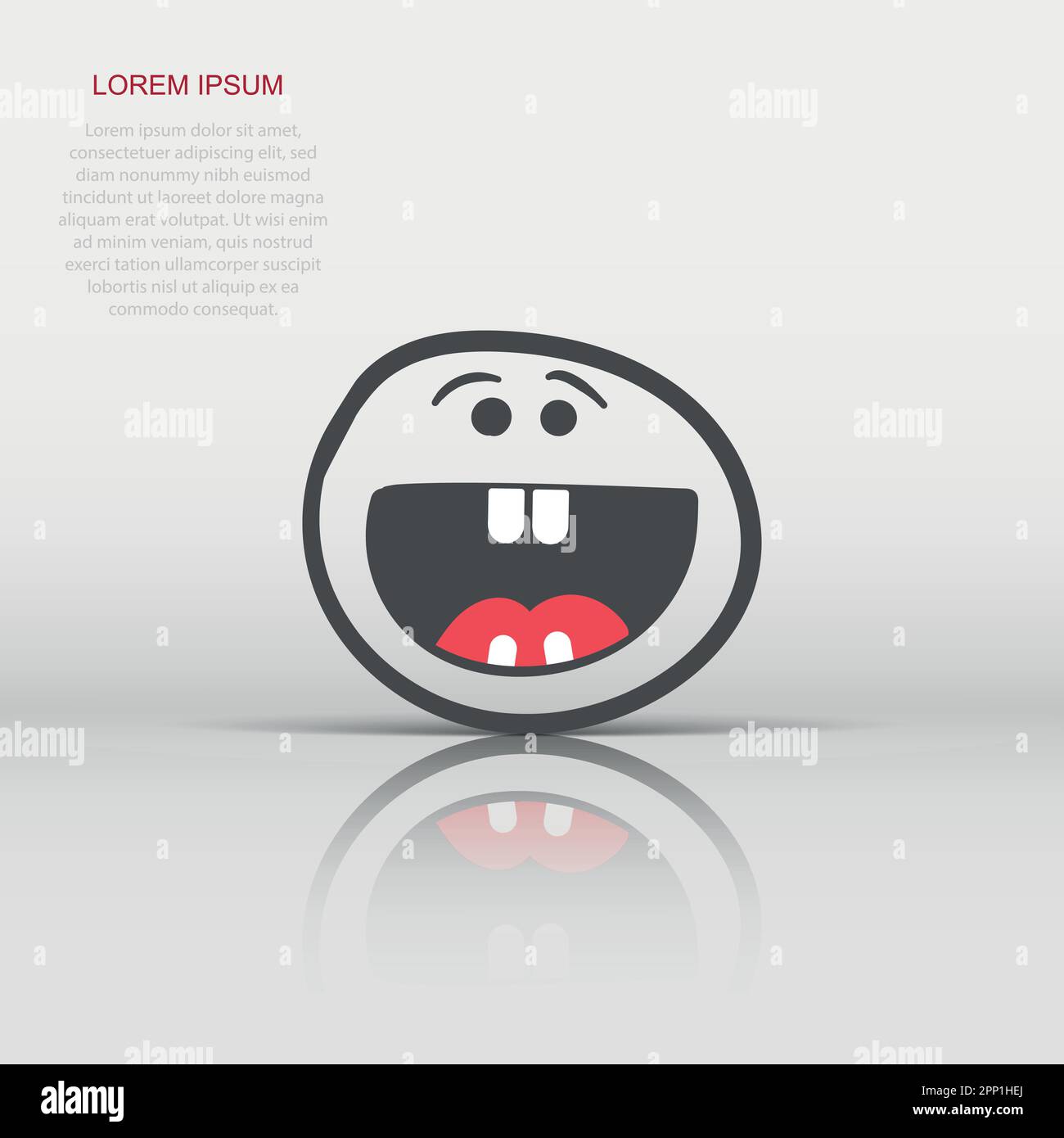 Simple smile with tongue vector icon. Hand drawn face doodle ...